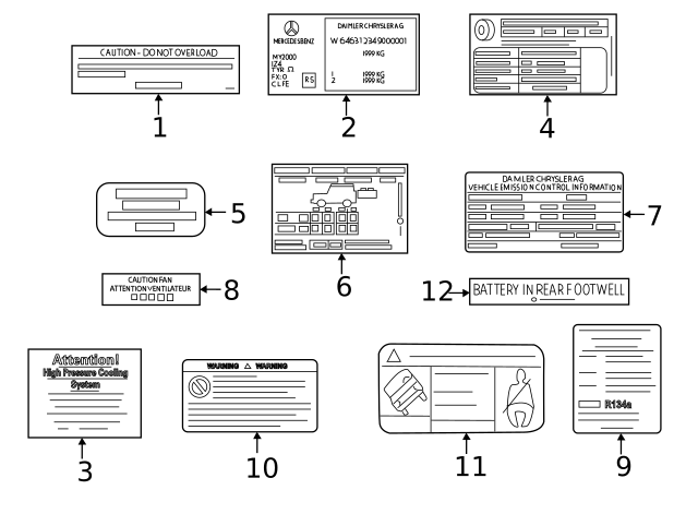 463-584-02-00 - Tire Information Label 2016-2018 Mercedes-Benz ...