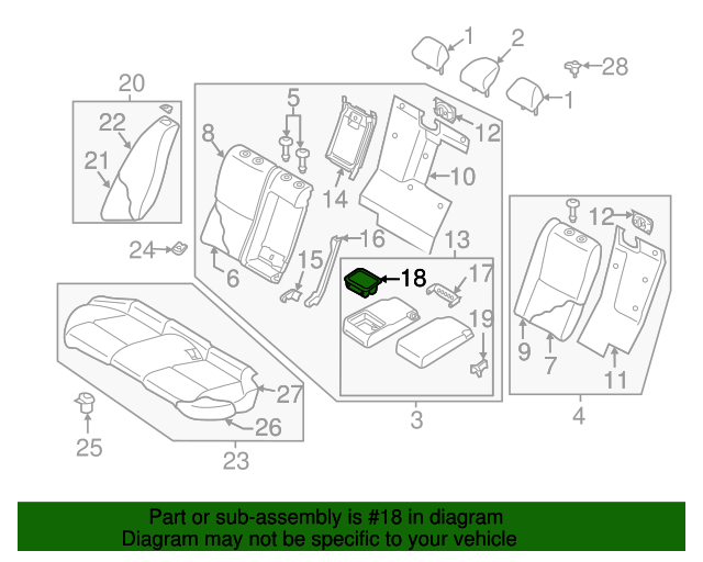 2014-2020 Infiniti Q50 Cup Holder 88741-4GA0C | OEM Parts Online