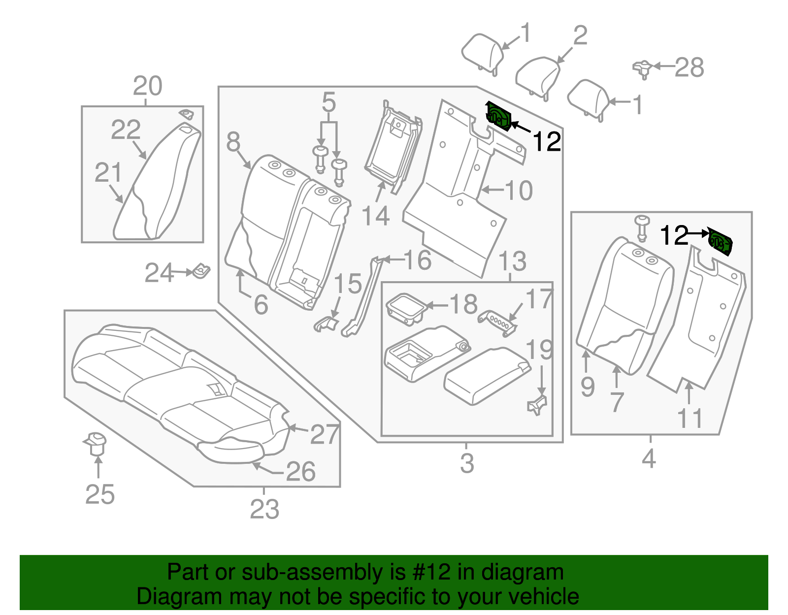 88693-4GA1A - Folding Seat Lock Striker 2014-2020 Infiniti Q50 ...