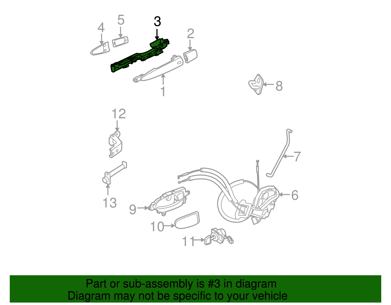 2009-2014 Nissan Maxima Handle Base 80610-9N00A | Nissan RVA
