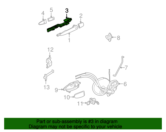 2009-2014 Nissan Maxima Handle Base 80611-9N00A | OEM Parts Online