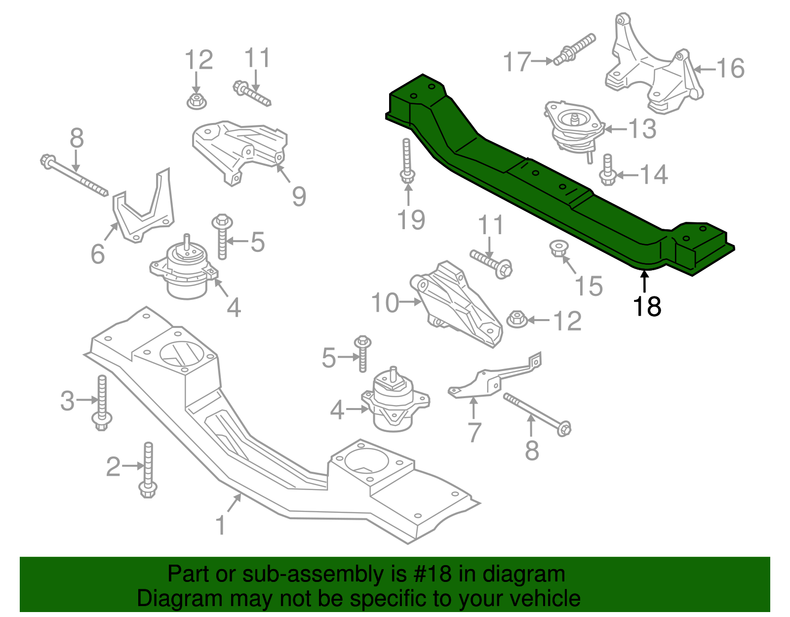 2020-2024 Ford | Trans Cross-Member | LK4Z-6A023-E | Walls' Ford Parts
