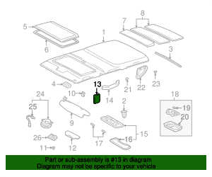 2003-2006 Toyota Land Cruiser Visor Lamp 81340-33130-A1 | Toyota Parts ...