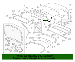 2005-2012 Porsche Boxster Tension Rope 987-561-915-00 | Sunset Porsche ...