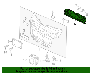 8K0-807-233-G - Grille Reinforcement 2013-2016 Audi | AutoNationParts.com