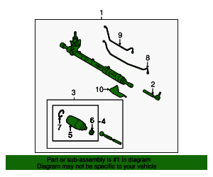 2006-2009 Ford Rack And Pinion Assembly 7H6Z-3504-A | OEM Parts Online