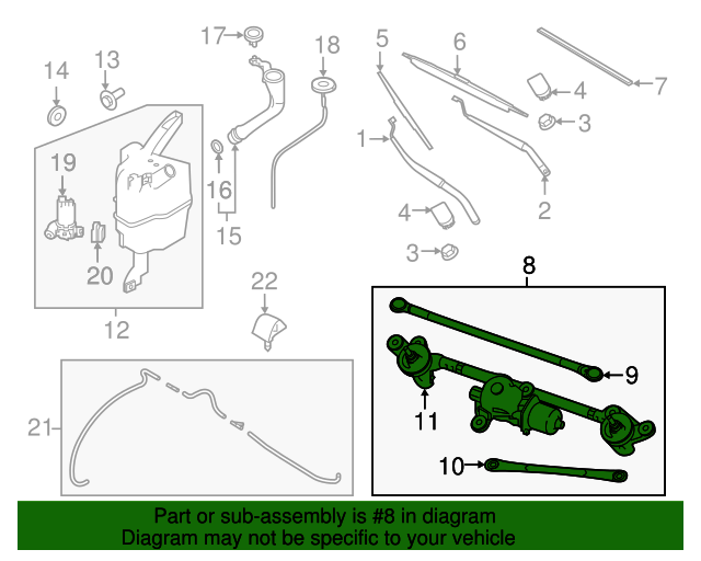 2017-2019 Nissan Rogue Sport Wiper Linkage 28840-6MA0A | QuirkParts