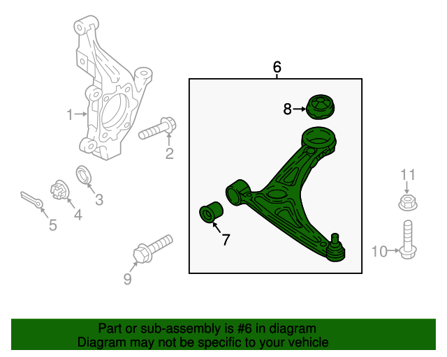 54500-E6100 - Suspension Control Arm 2016-2019 Hyundai Sonata ...