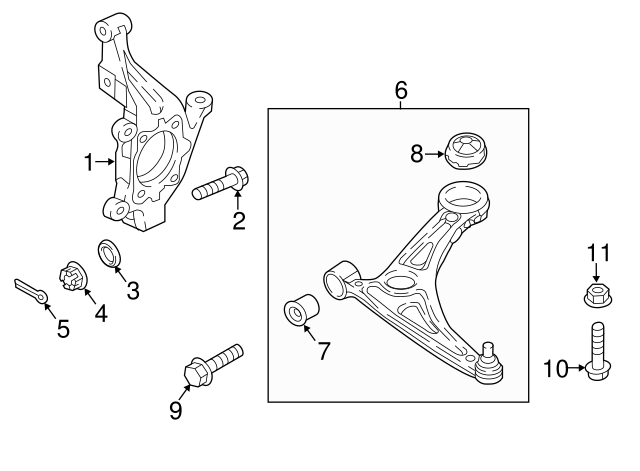 54500-E6100 - Suspension Control Arm 2016-2019 Hyundai Sonata ...