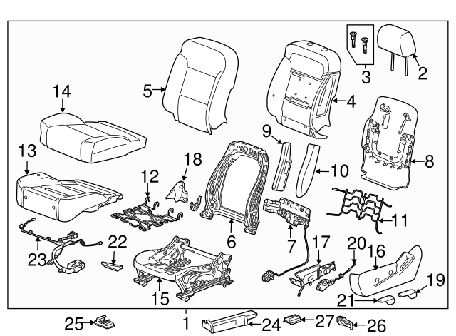 2018-2019 GM Dark Ash Gray Front Driver Side Seat Cushion Outer Finish ...