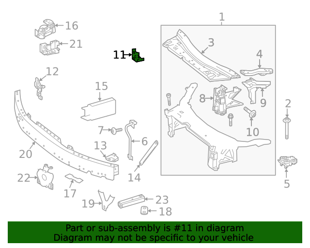 205-626-04-12 - Radiator Support Side Panel Bracket 2016-2022 Mercedes ...