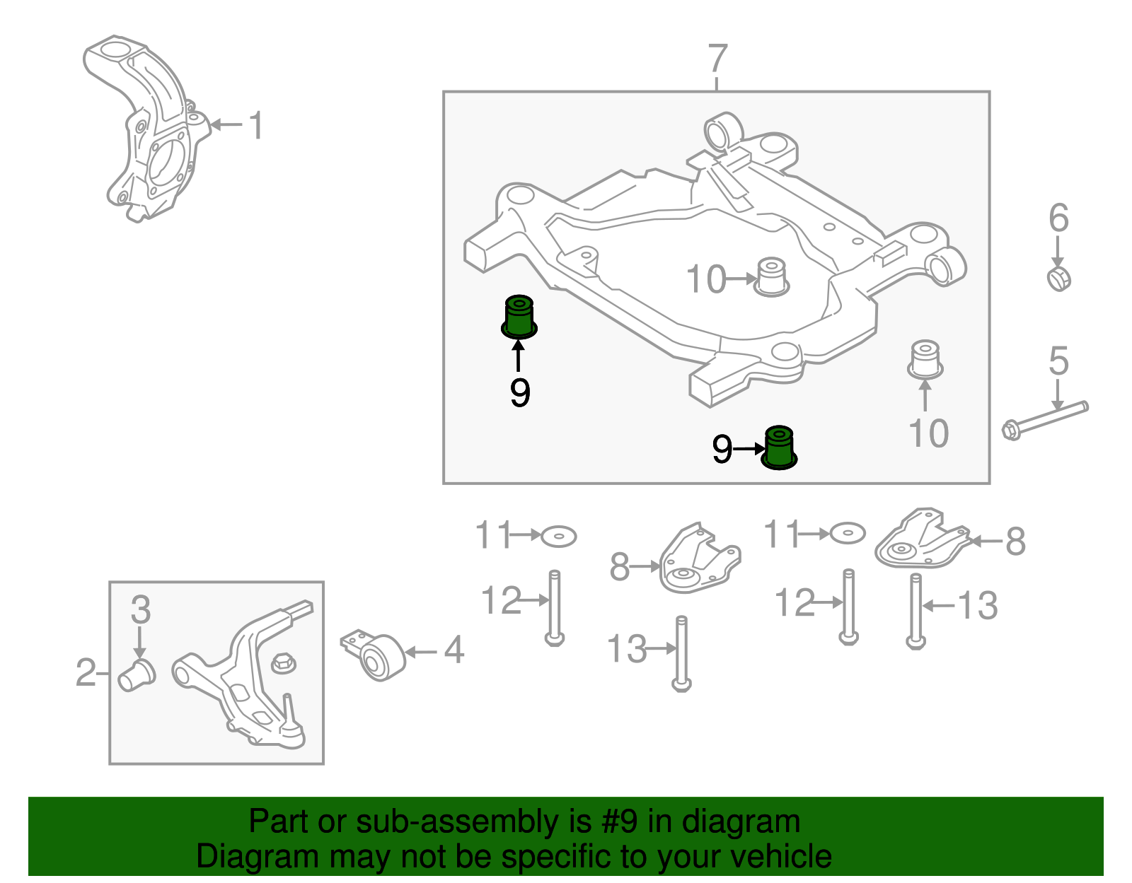 2008-2019 Ford Engine Cradle Rear Bushing 8G1Z-5400155-B | Blue Springs Ford Parts