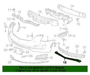 2015-2019 Cadillac ATS Front Bumper Fascia Upper Stiffener 22879651 GM ...