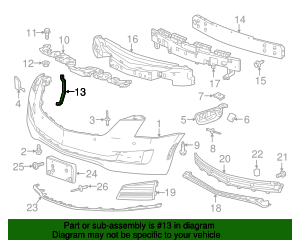 2015-2019 Cadillac ATS Front Bumper Fascia Center Support 22949291 GM ...