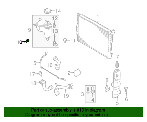 64126910076 - 2000-2025 BMW Engine Coolant Reservoir Grommet (64-12-6 ...