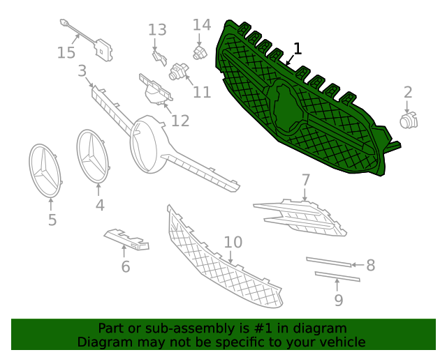 177-888-29-00 - Grille 2020-2021 Mercedes-Benz | Mercedes-Benz USA Parts