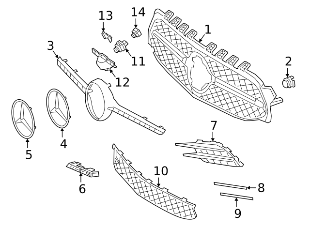 1778886000 - Grille Emblem Bracket 2020-2021 Mercedes-Benz | Mercedes ...