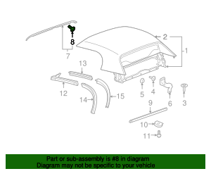 2007-2010 Saturn Sky Folding Top Cover Retainer Bolt 19120631 GM ...