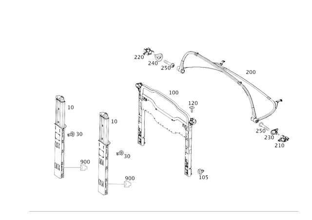 205-860-00-74 - Wind Deflector 2017-2023 Mercedes-Benz | Mercedes-Benz ...