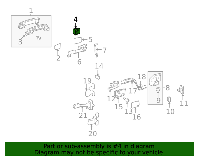 69217-0C060-G3 - Handle Cover - 2021-2022 Toyota Sequoia | OEM Genuine ...
