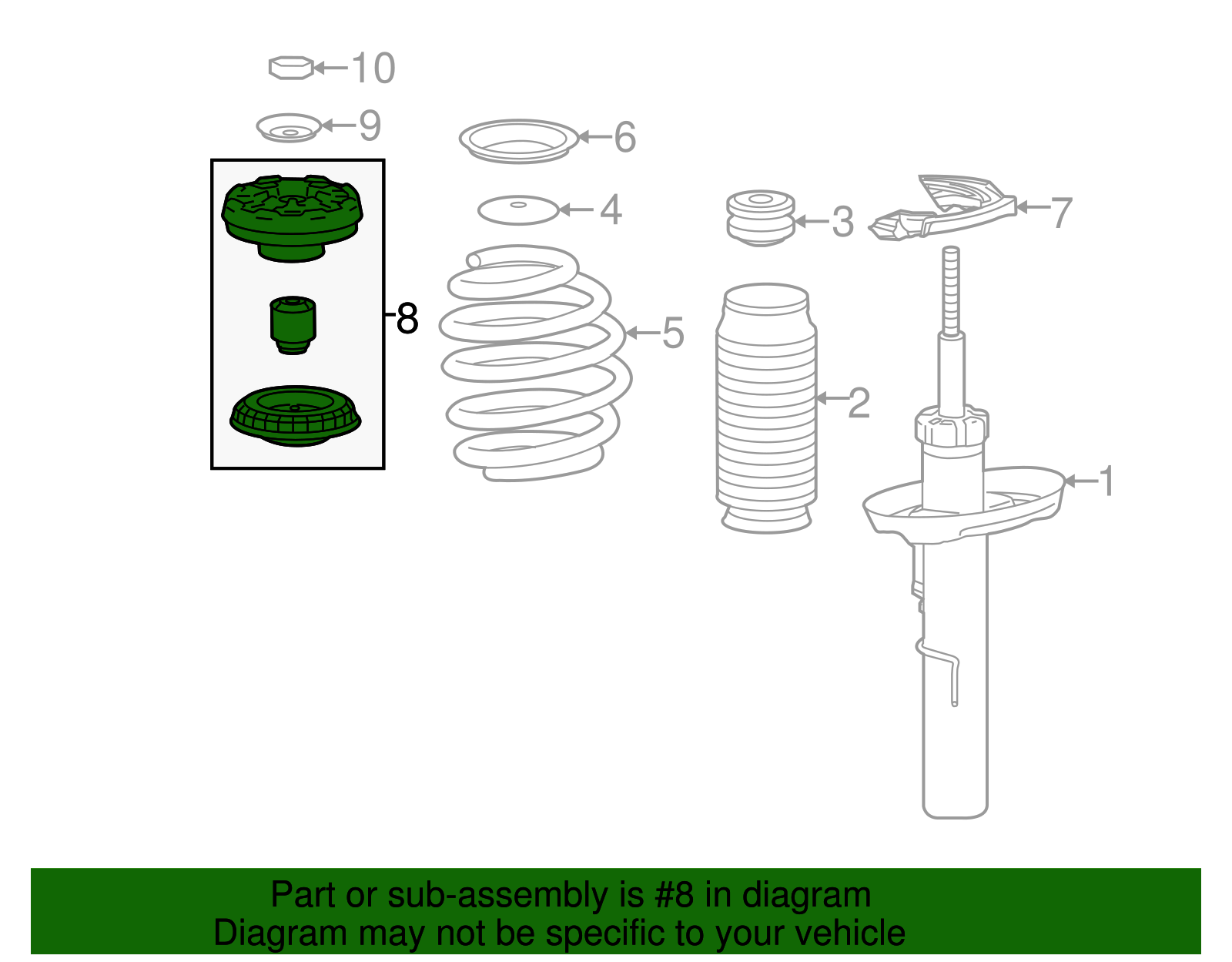 OEM GM Front Suspension Strut Mount For 2013-2019 Cadillac XTS - Part ...