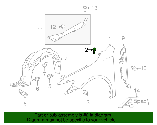 1997-2024 Acura Fender Bolt 93405-06016-08 | OEM Parts Online
