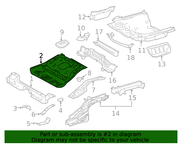2019-2021 Toyota Floor Pan 58211-06231 | Toyota Parts Center