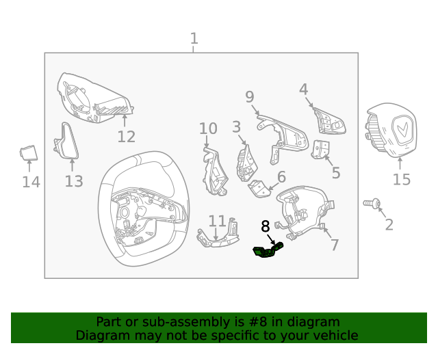 2020-2023 Chevrolet Corvette Heated Steering Wheel Module 84757868 GM ...