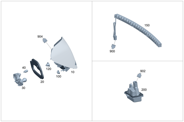205-906-21-02-64 - Rear Lamp Combination Mercedes-Benz USA Parts