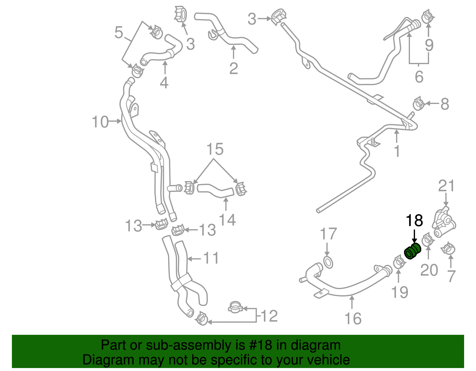 2008-2016 Volkswagen HVAC Heater Hose 1K0-122-157-HH | OEM VW Parts Haus
