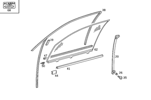 Front Door Windows for 1985 Mercedes-Benz 500SEL | Mercedes-Benz USA Parts