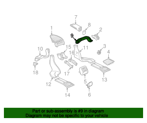 211-831-20-46 - Duct 2003-2009 Mercedes-Benz | Mercedes-Benz USA Parts