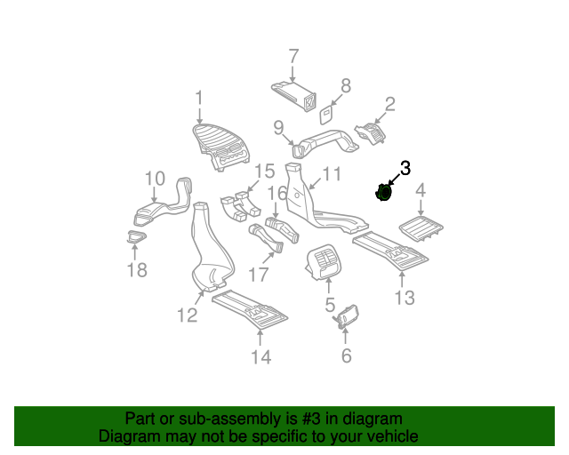 211-830-05-18-9051 - Dashboard Air Vent 2003-2009 Mercedes-Benz ...