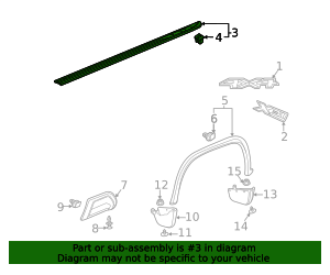2020-2023 GMC Black Driver Side Pickup Box Side Upper Molding 84167958 ...