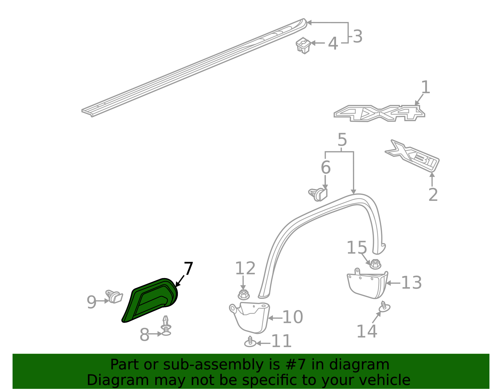2020-2025 GM Black Passenger Side Pickup Box Outer Panel Front Step ...