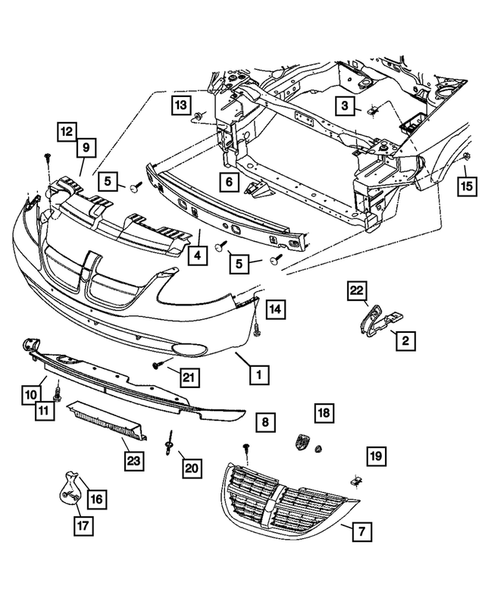 Front Bumper and Fascia for 2006 Dodge Grand Caravan | My Mopar Parts