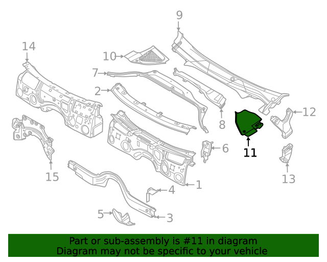 51-71-7-399-017 - Cowl panel cover, Part 2 2018-2024 BMW ...