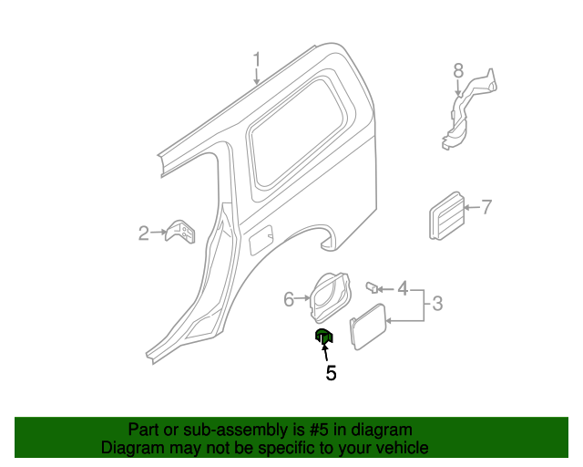 2004-2015 Nissan Fuel Door Spring 78836-3S500 | TascaParts.com