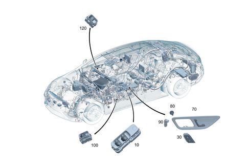 Switch in Front Door Trim for 2022 Mercedes-Benz EQS 450+ | Mercedes ...