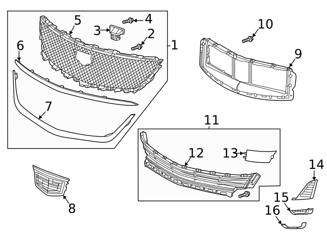 2020-2024 Cadillac CT5 Grille Assembly 84934964 GM | GMPartsDirect.com