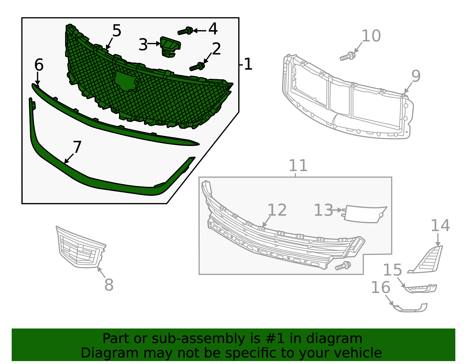 2020-2024 Cadillac CT5 Grille 84926783 GM | GMPartsDirect.com