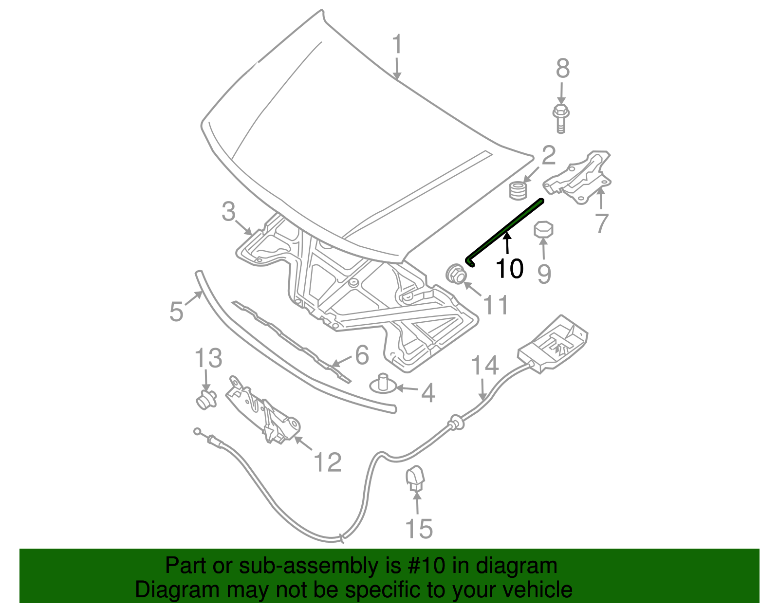 2005-2021 Nissan Frontier Xterra Front Hood Support Prop Rod 65770 ...