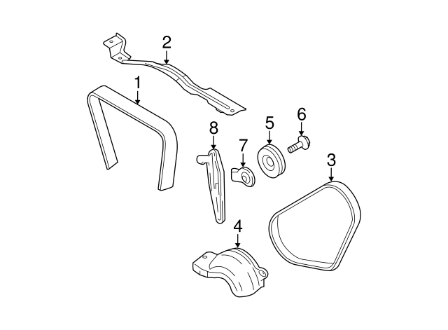 2005-2006 Subaru AC Belt 809214550 | Subaru Parts Guys