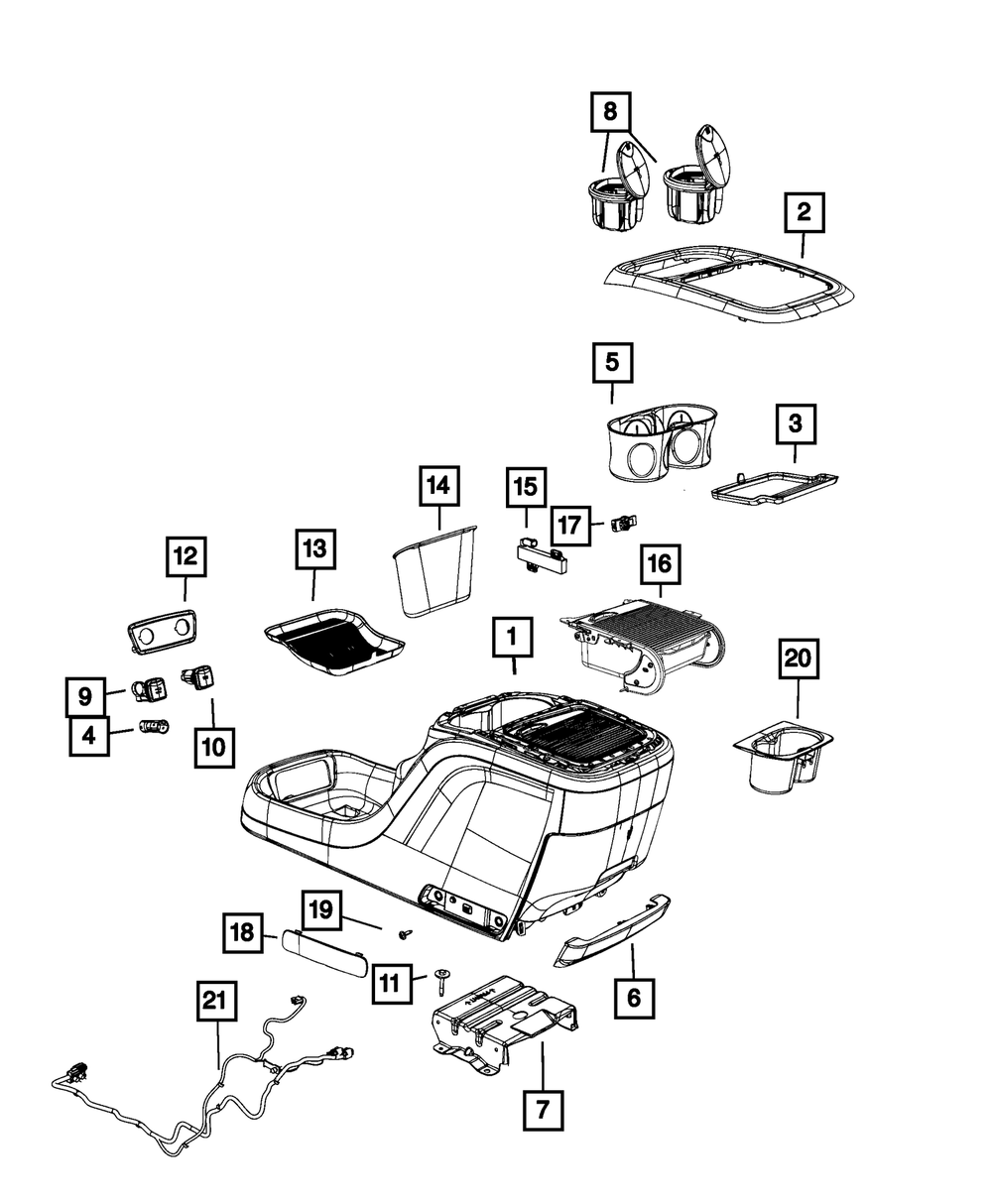 2017-2024 Chrysler Console Cup-Holder 7JV65DX9AA | Miracle Mopar