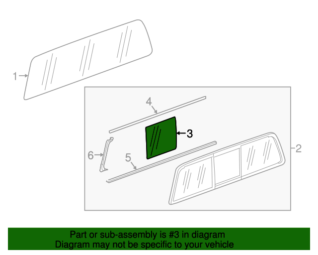 2015-2023 GM Cab Sliding Glass 84521652 GM | GMPartsDirect.com