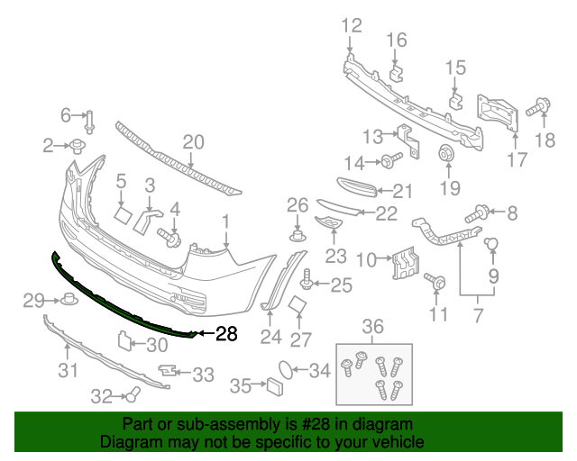 2016-2018 Kia Sorento Valance 86626-C6200 | Genuine Kia Parts & Accessories