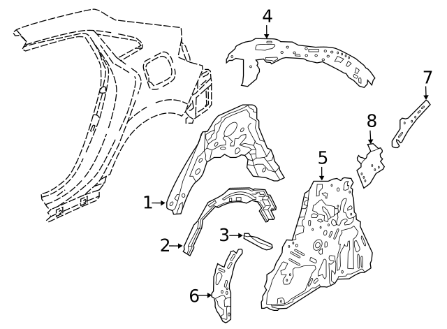64310-TGG-A50ZZ - Stiffener R Rear Shock Absorber - 2017 2018 Honda ...