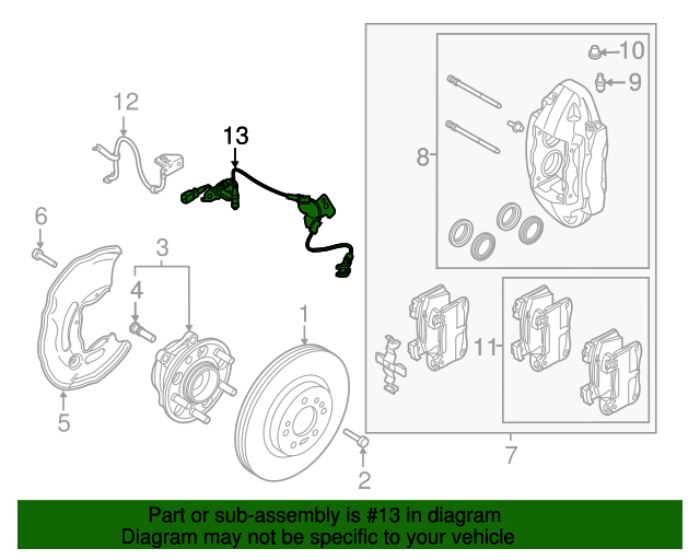 2018-2023 Kia Stinger Front Speed Sensor 59810-J5050 | TascaParts.com