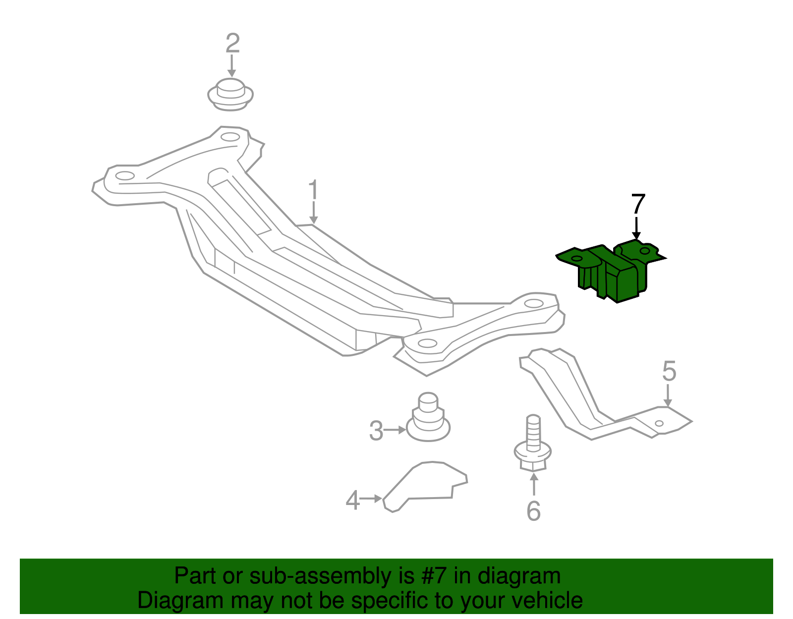 52271-06120 - 2012-2017 Toyota Camry - Suspension Cross-Member Lower Insulator | Sparks Parts