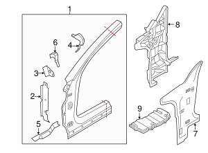 4H4-809-850-A - Outer Hinge Pillar 2011-2018 Audi A8 Quattro | Audi OEM ...